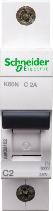 Schneider Electric circuit breaker K60N 1P, 2A, C characteristic, 6kA ...
