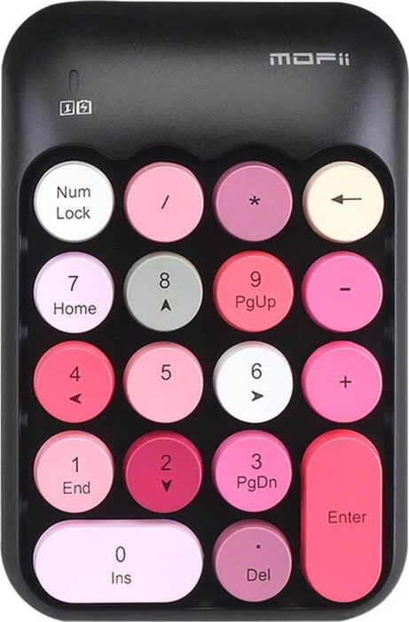 Mofii X910 Wireless Numeric Keypad - Vintage Round Keycaps, Black mixed ...