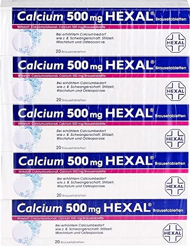 Hexal Calcium 500mg Brausetabletten, 100 Stück ab € 12,39 (2025 ...