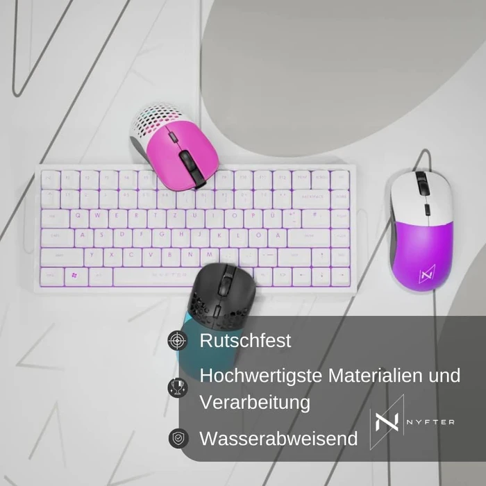 Nyfter Nyfpad XXL Edge Gaming Mousepad, 900x500mm, Design grau/weiß ab ...
