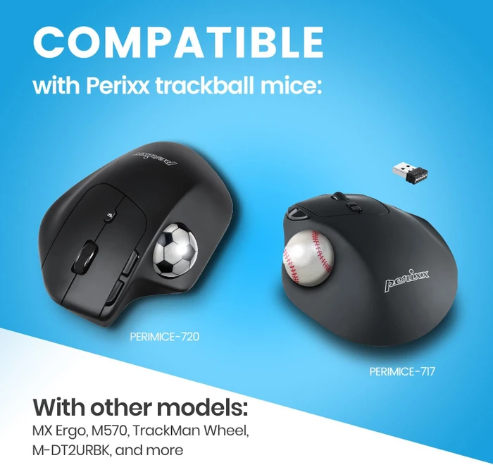 Perixx PERIPRO-303X2F 34mm für Perimice und Logitech M570, Ersatz ...