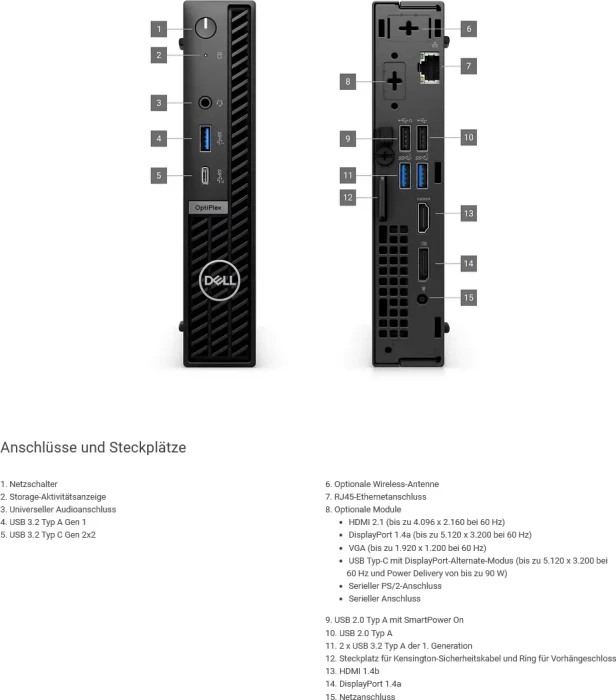 Dell OptiPlex 7020 MFF (2024), Core i5-12500T, 8GB RAM, 512GB SSD ...
