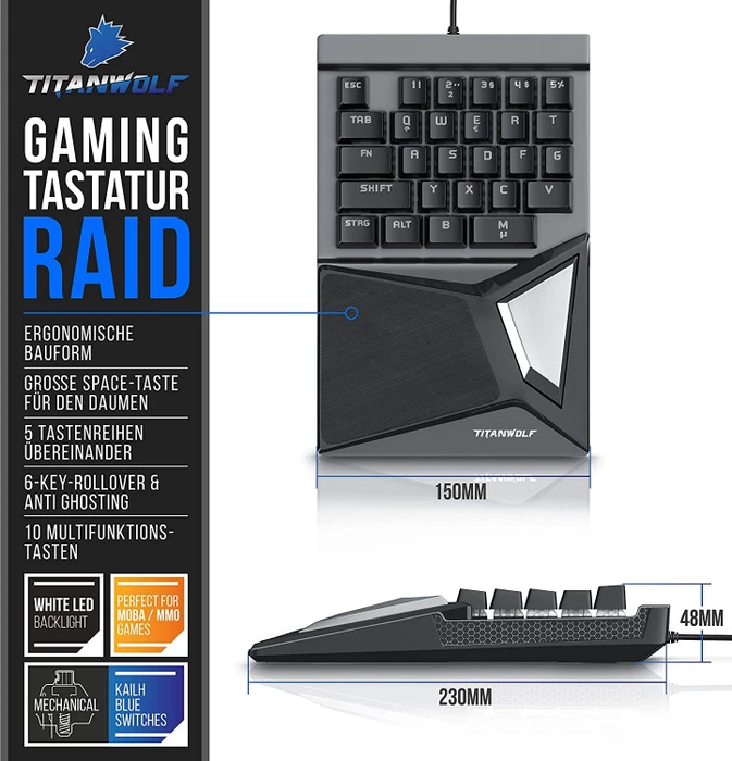Titanwolf Raid Mechanical Gaming Keypad | Preisvergleich Geizhals ...