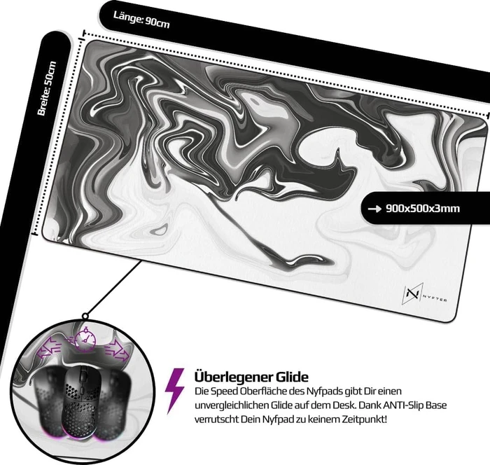 Nyfter Nyfpad XXL Liquid Premium Gaming Mousepad, 900x500mm, Design ...