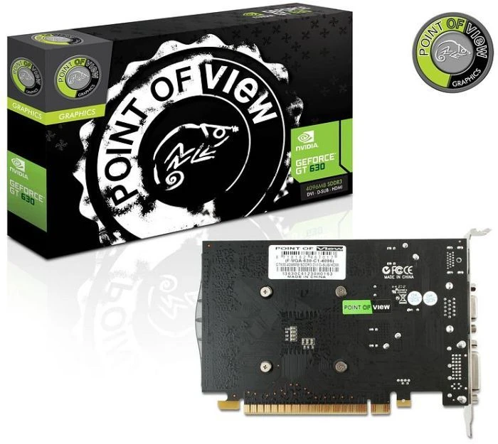 Point of View GeForce GT 630, 4GB DDR3, VGA, DVI, HDMI (VGA-630-C1-4096 ...