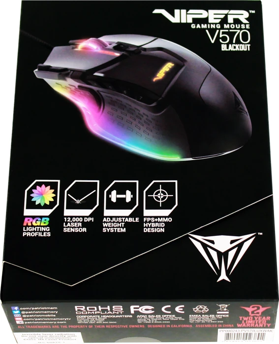 Patriot Viper V570 RGB Blackout Edition Laser Gaming Mouse ab € 62,70 ...