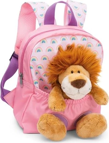 Nici backpack soft toy kindergarten backpack lion pink (49849) starting ...