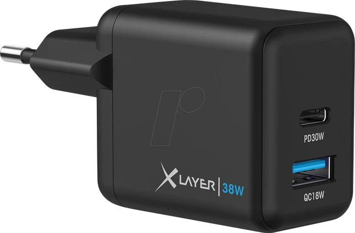 XLayer Ladegerät Dual USB Typ C & USB Typ A mit PD 38W schwarz ab € 19 ...