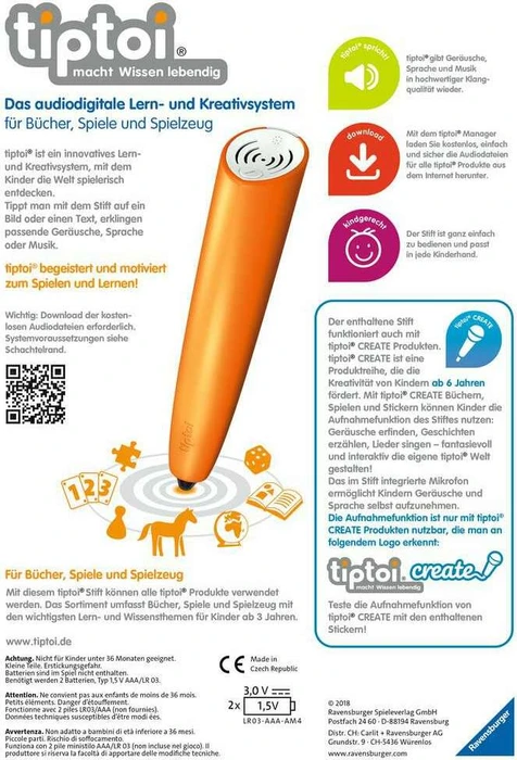 Ravensburger tiptoi Der Stift mit Aufnahmefunktion | Preisvergleich ...