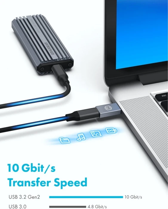 Graugear G-AD-CTA-10G, USB-C Adapter, USB 3.1, 10Gb/s, USB-C 3.1 ...