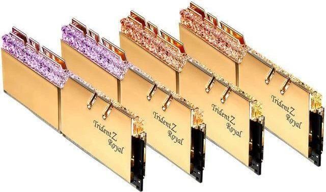 G.Skill Trident Z Royal gold UDIMM 64GB Kit, DDR4-3600, CL14-15-15-35 ...