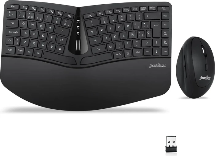Perixx Periduo 606 Wireless Mini Ergonomic Split Keyboard and Vertical ...