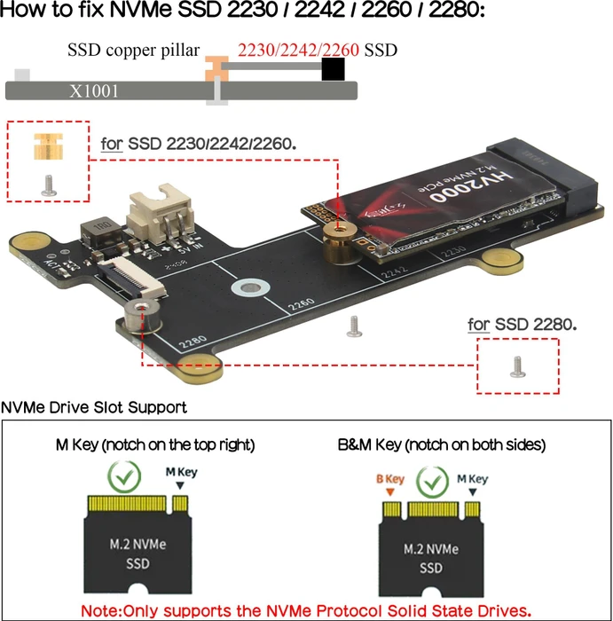Geekworm X1001 PCIe auf M.2 Key-M NVMe Adapter-Board ab € 12,93 (2026 ...