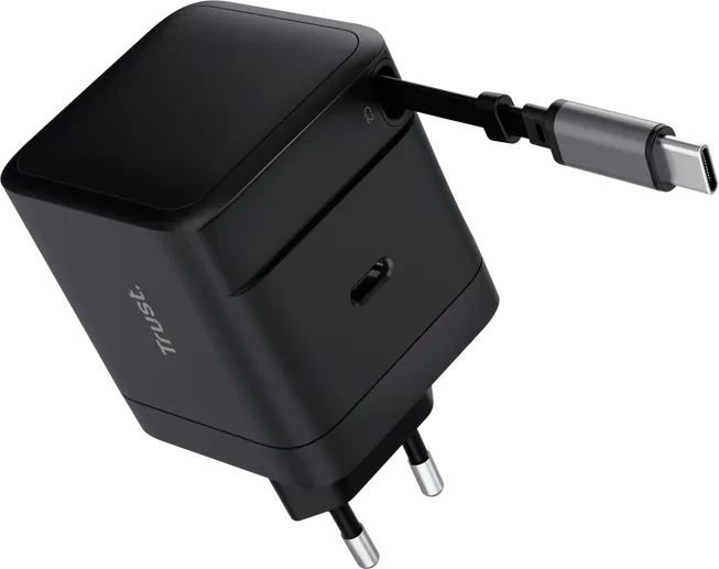 Trust Maxo USB-C-PD-Ladegerät und einziehbarem Ladekabel 65W schwarz ab ...