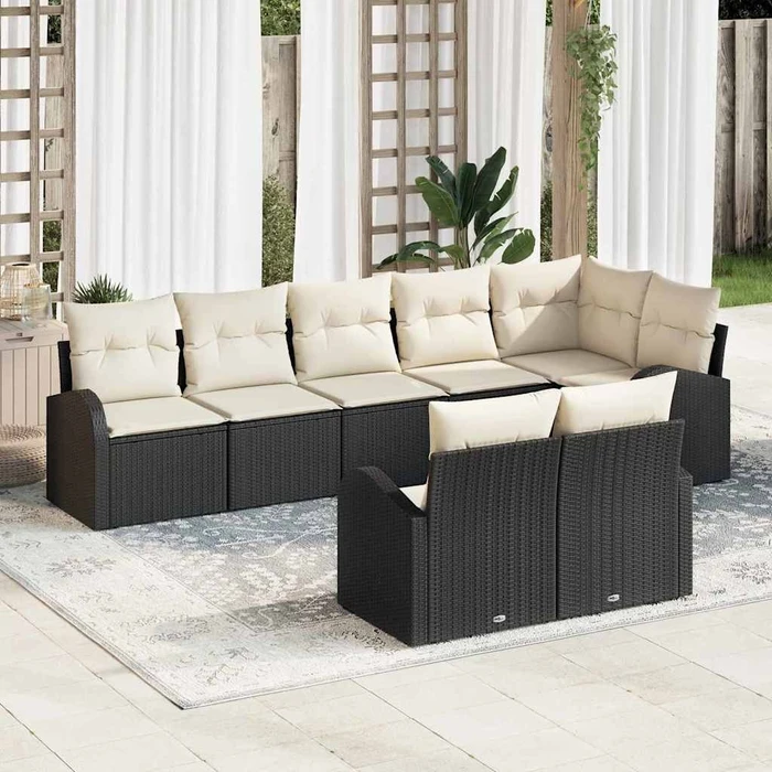 vidaXL Polyrattan Gartensofa Lounge-Set schwarz/creme ab € 521,47 (2026 ...