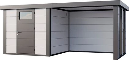Telluria Classico 2424 Gerätehaus inkl. Anbau 2.84m rechts weiß/grau ab ...