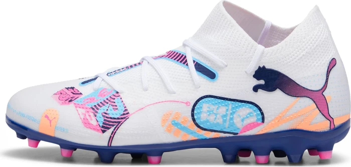 Puma Future 7 Match Volume UP MG puma white/poison pink/luminous blue ...