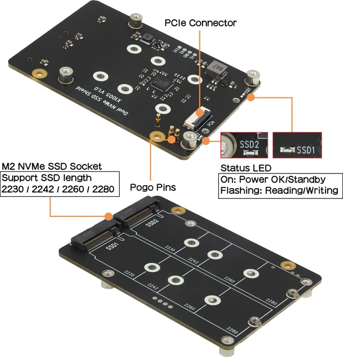 Geekworm X1005 Dual PCIe auf M.2 Key-M NVMe Adapter-Board ab € 38,00 ...