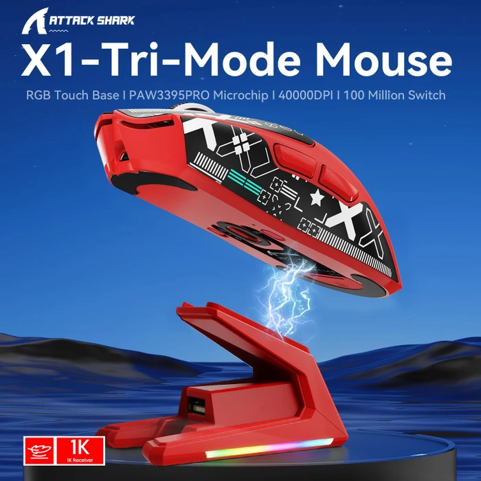 Attack Shark X1 Tri-mode Wireless Gaming Mouse mit Ladestation ab € 41 ...